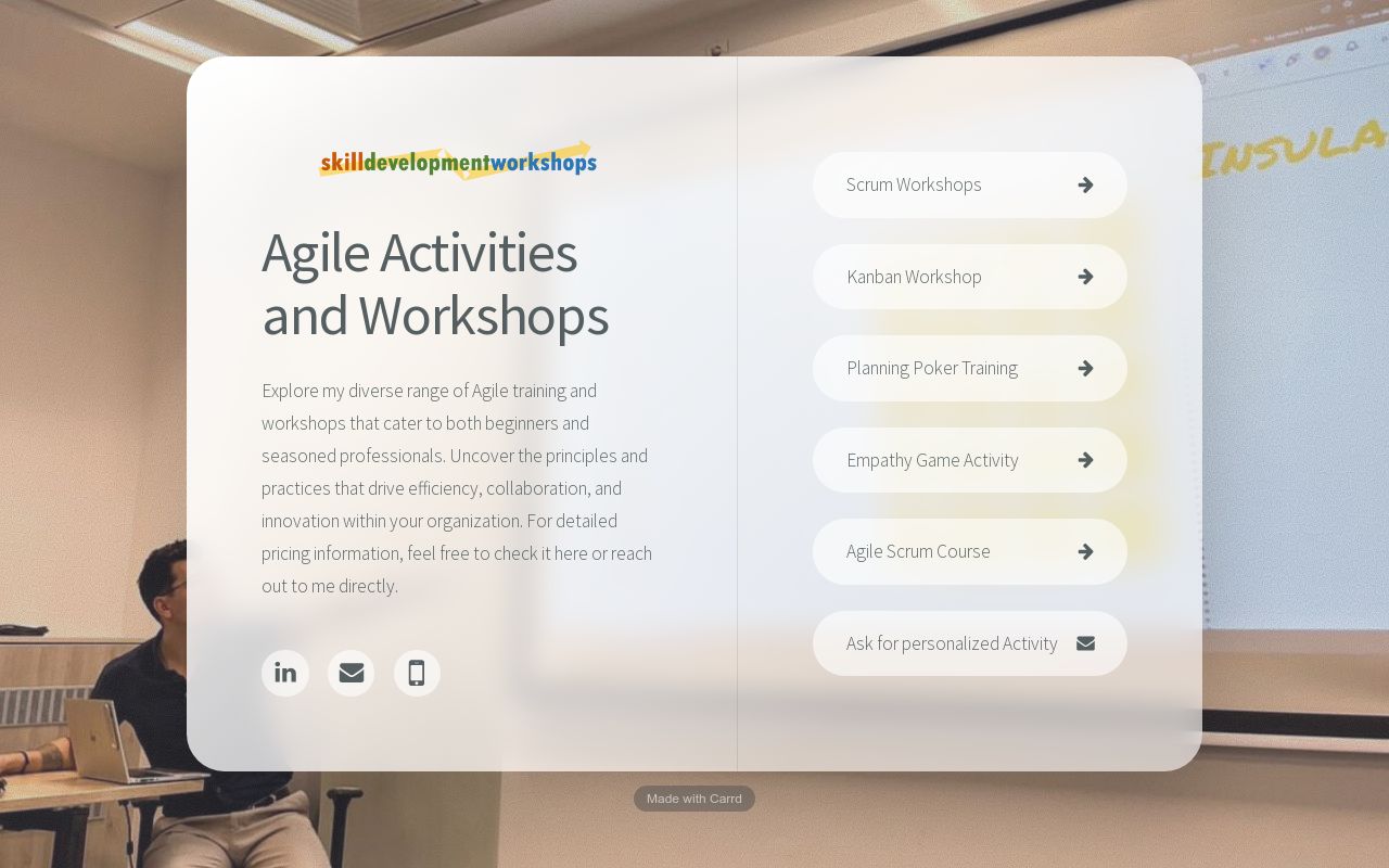 Agile Activities and Workshops
